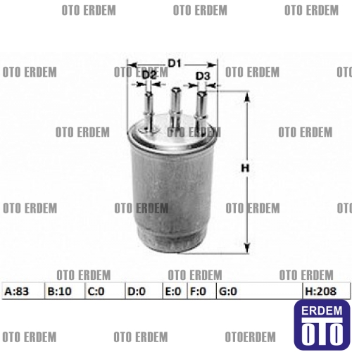 Dacia Logan Yakıt Filtresi Yeni Model 7701478547 164002137R 164000884R ...