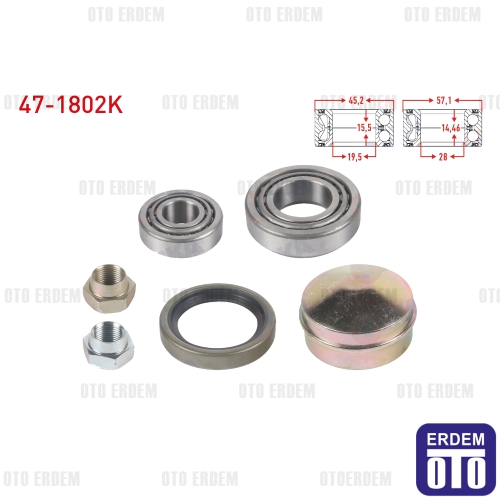 Fiat 131 Ön Sol-Sağ Tekerlek Rulman Kiti 1.3 1979-1993 47-1802K ORS ...
