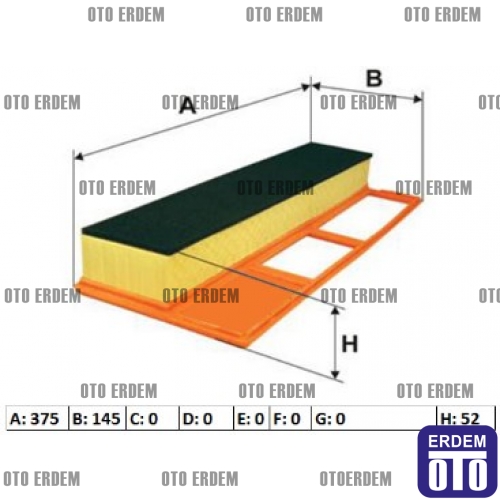 Fiat Doblo Hava Filtresi Süngerli 51775324 51775324E OPR-51775324E ...