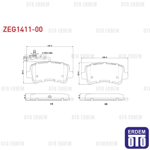 Renault Master 3 Arka Fren Balatası ZEG1411-00 440604591R WDB591 ERB ...